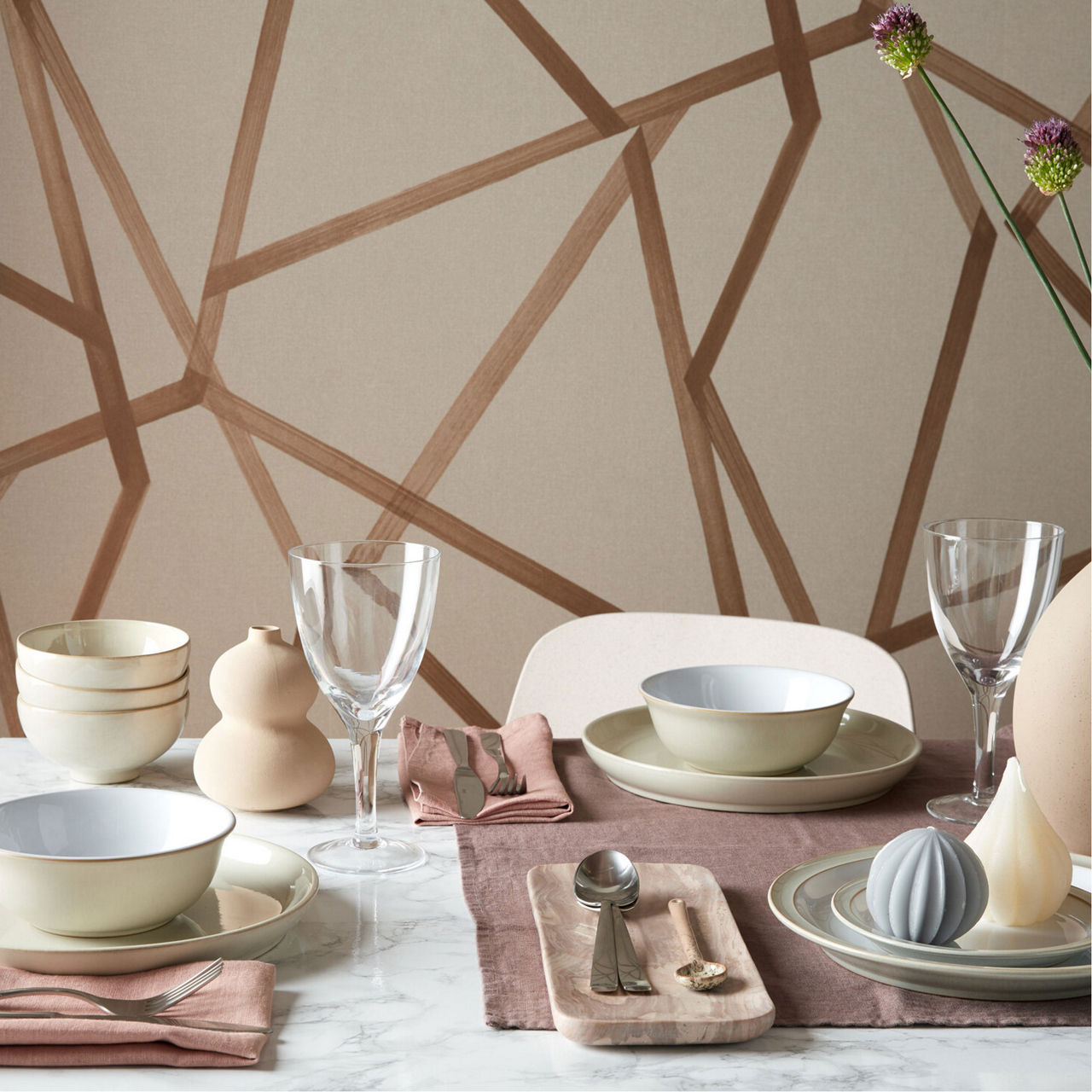 DENBY Linen Coupe 12-Piece Tableware Set