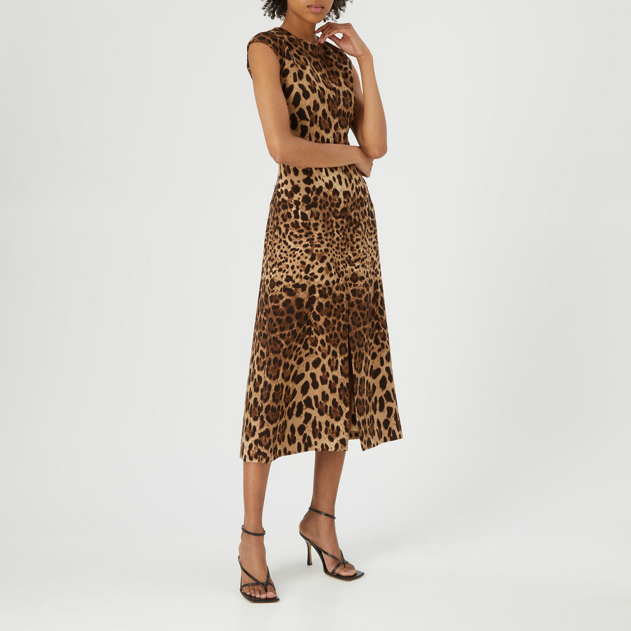 Dolce And Gabbana Leopard Print Midi Dress