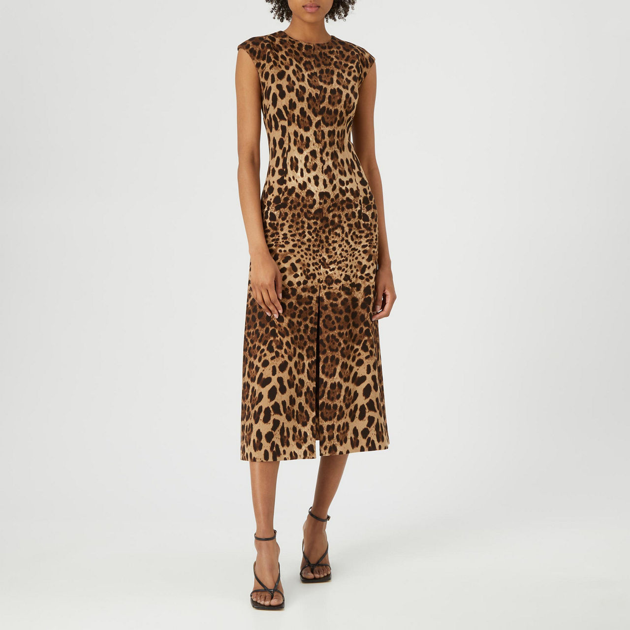 Dolce And Gabbana Leopard Print Midi Dress