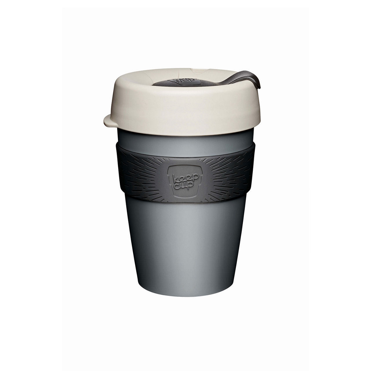 Coffee cup with lid and handle store