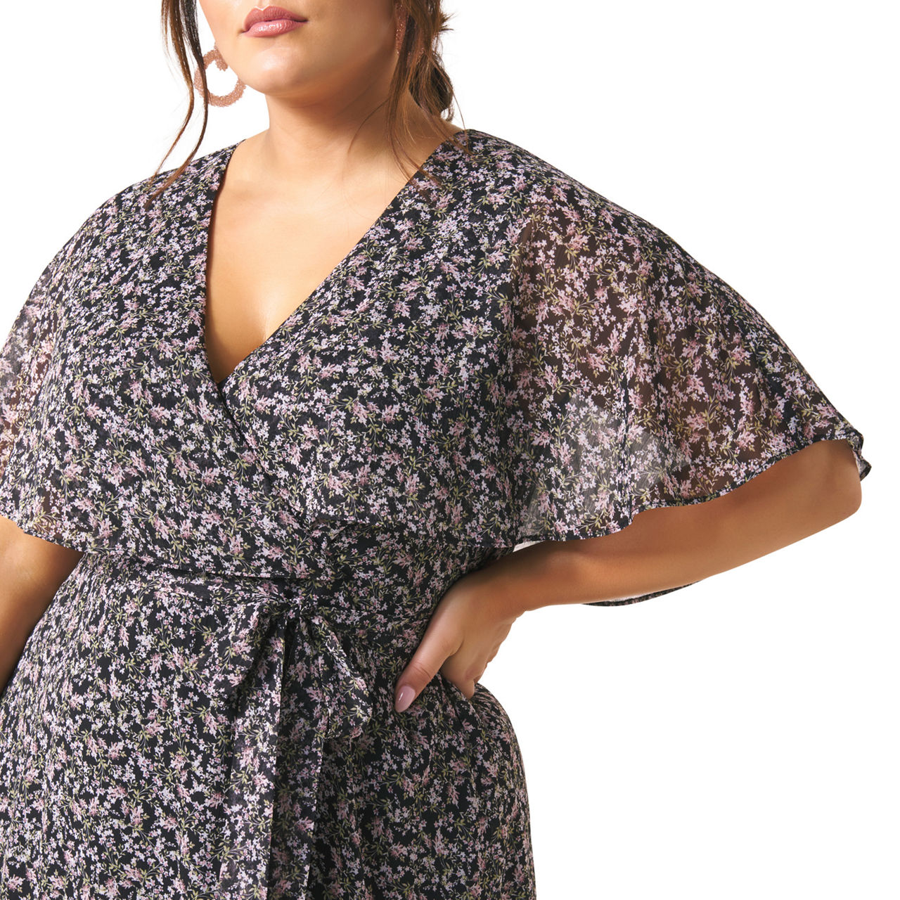 FOREVER NEW Katie Cape Curve Wrap Dress