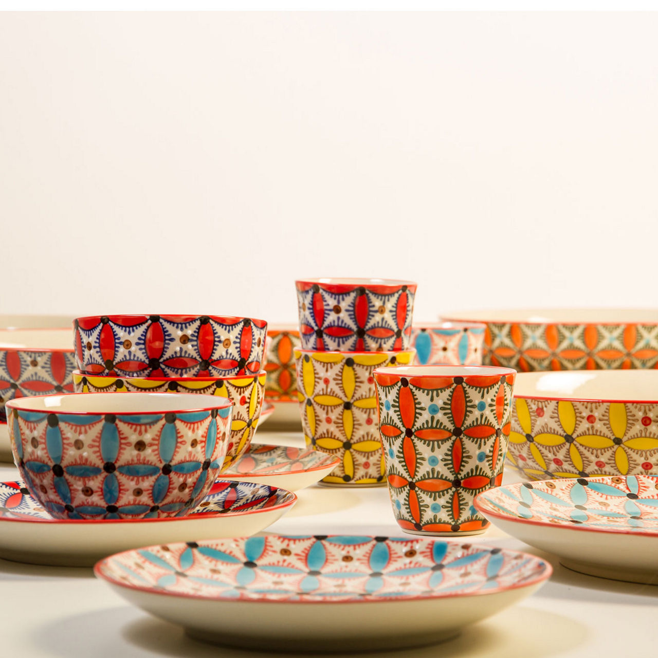 POLS POTTEN Hippy Dinner Plates Set of Four