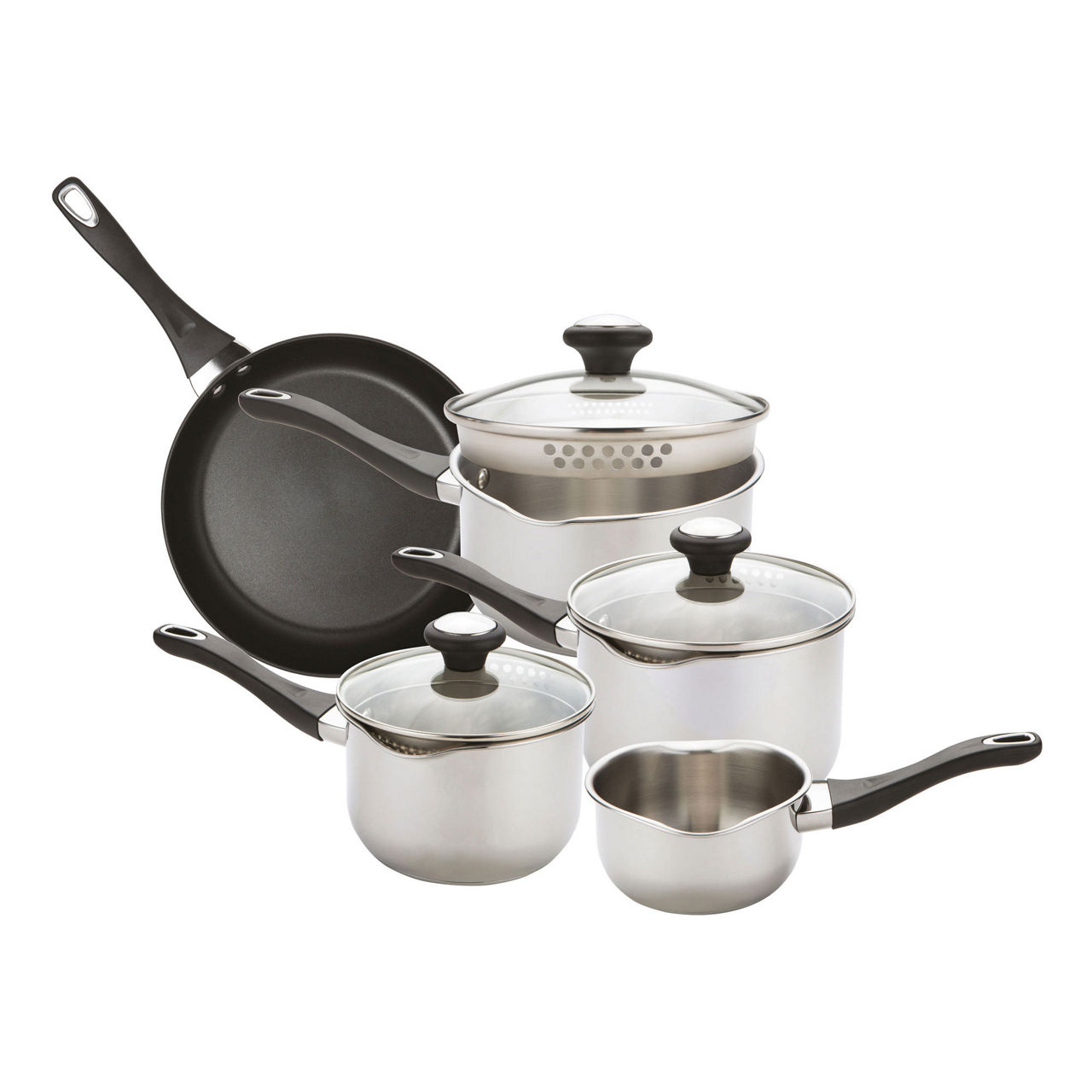 PRESTIGE Strain Away Five-Piece Cookware Set With Straining Lids