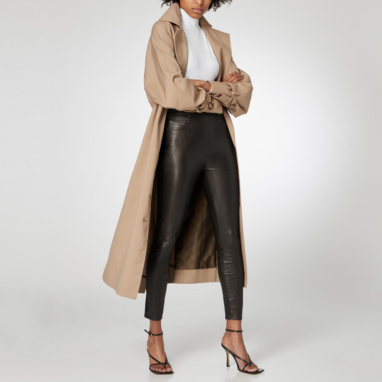 Leather-Like Skinny Pants