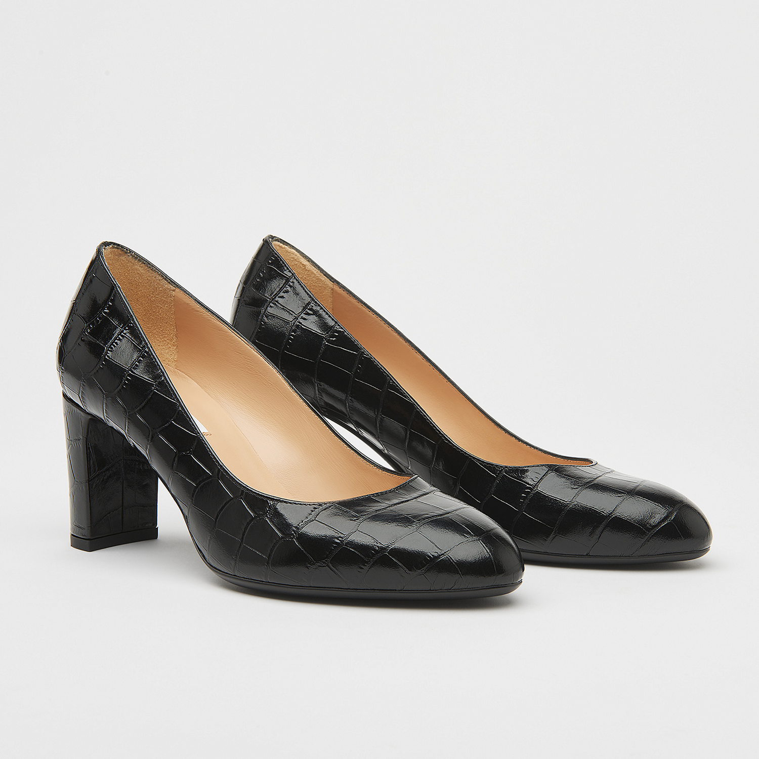 LK BENNETT Winola Croc Effect Block Heels LK BENNETT Winola Croc Effect Block Heels