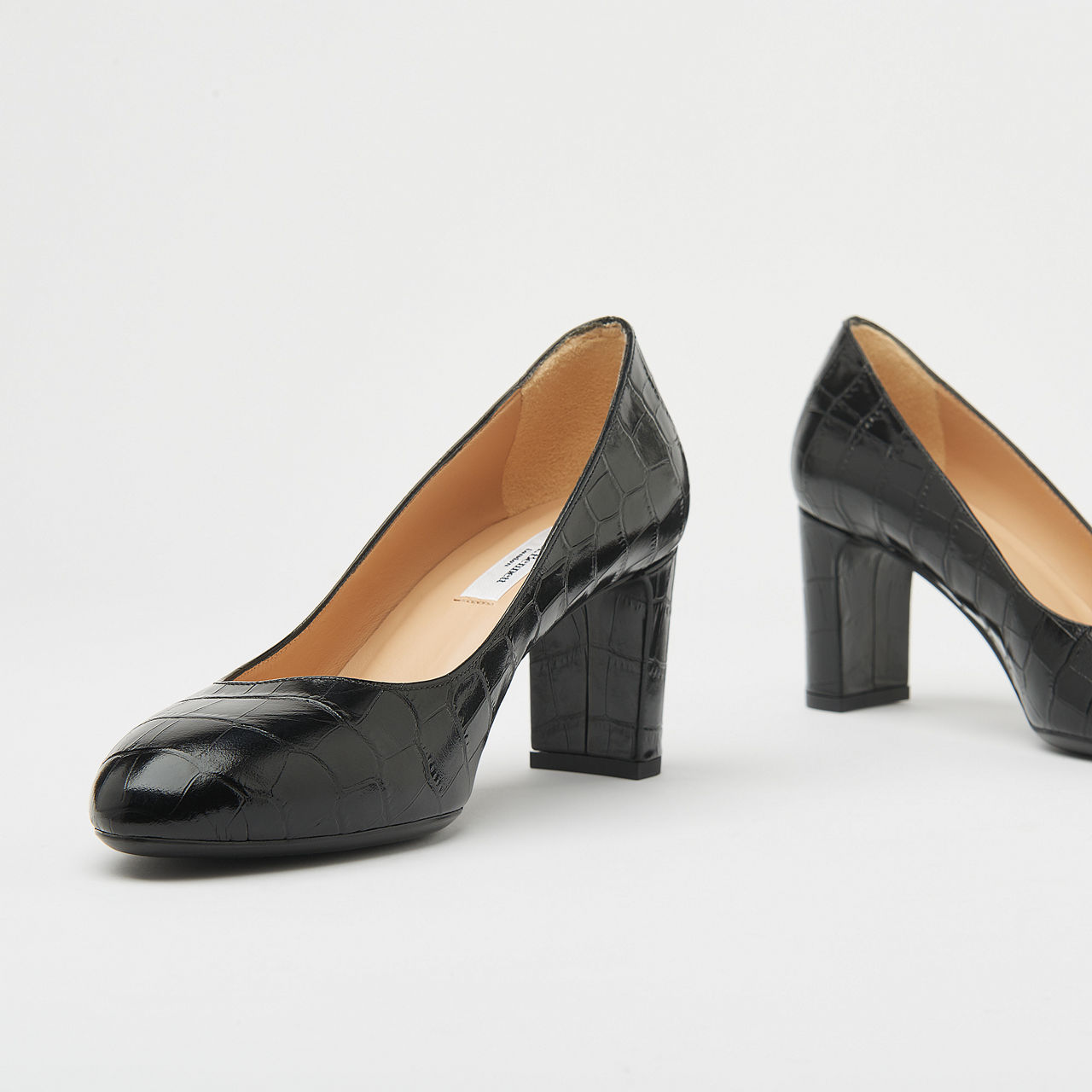 LK BENNETT Winola Croc Effect Block Heels