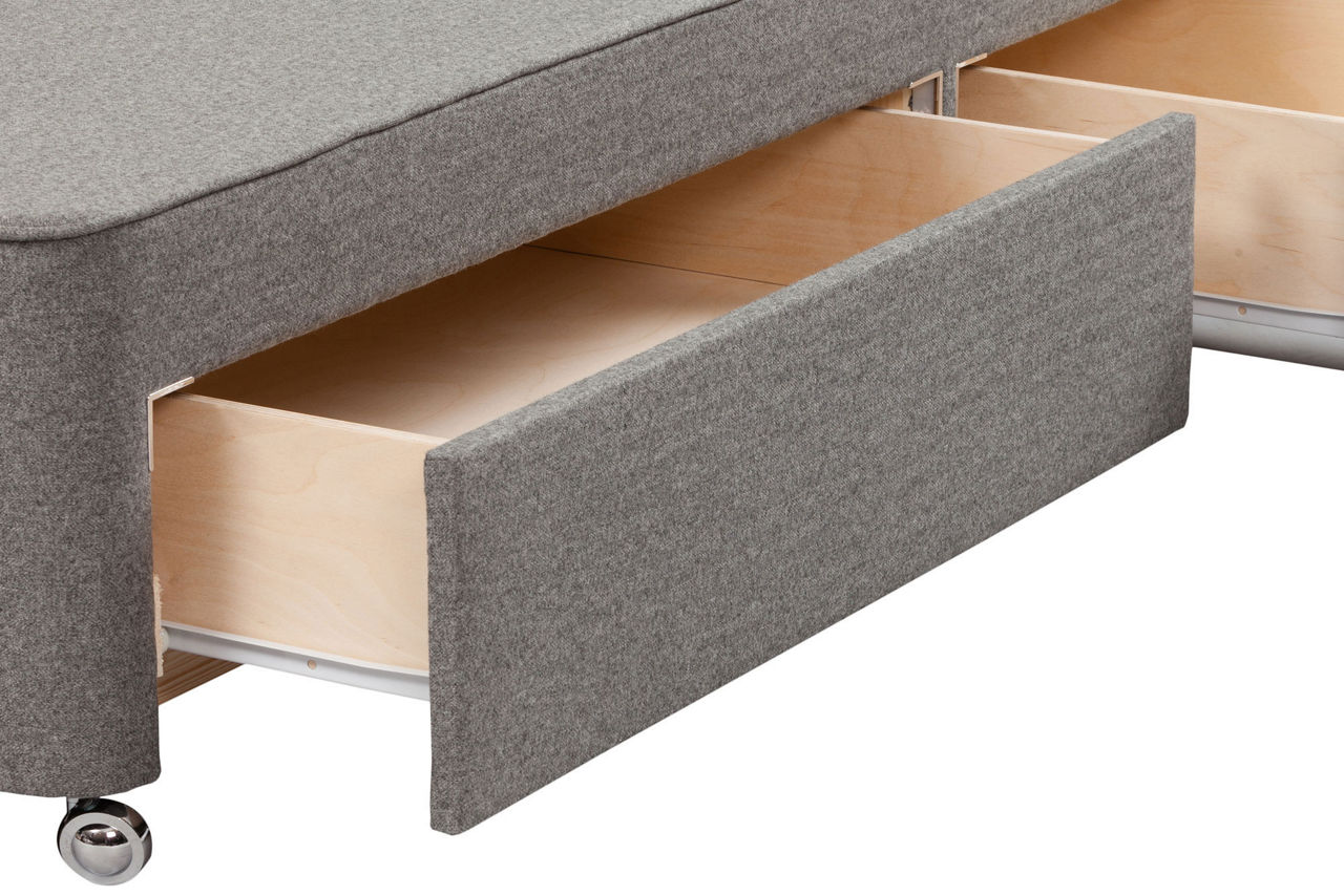 Tempur Moulton Continental Drawer Divan Base Tweed Grey | Arnotts