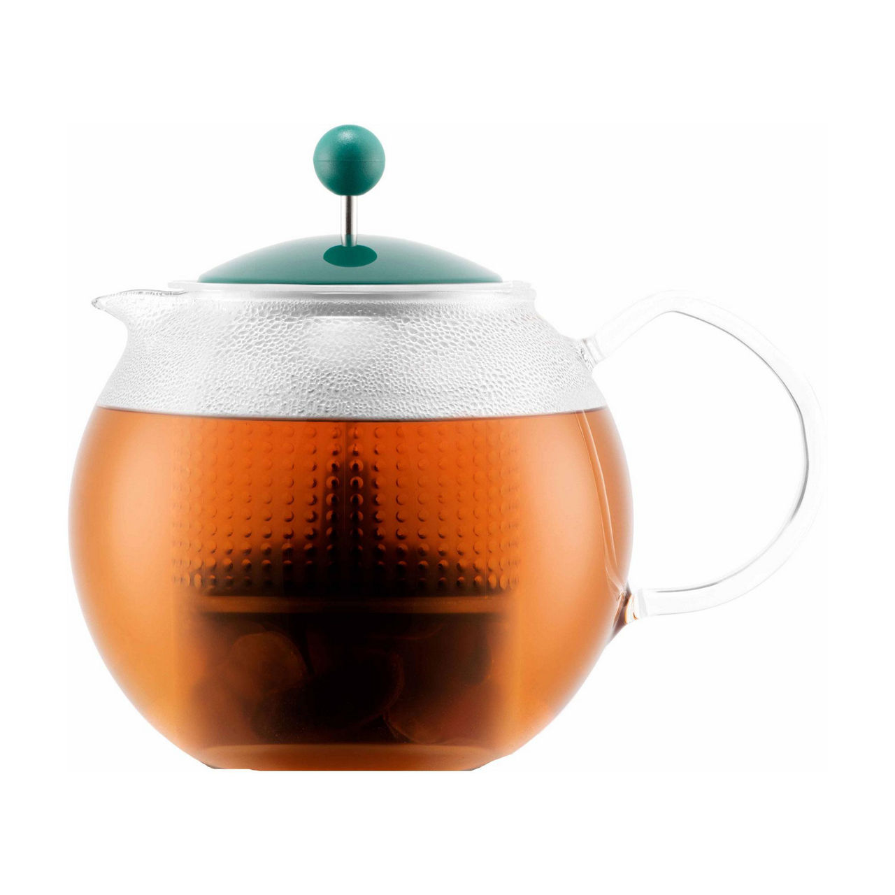 BODUM Assam Tea Press With Glass Handle And Coloured Plastic Lid, 1.0 L
