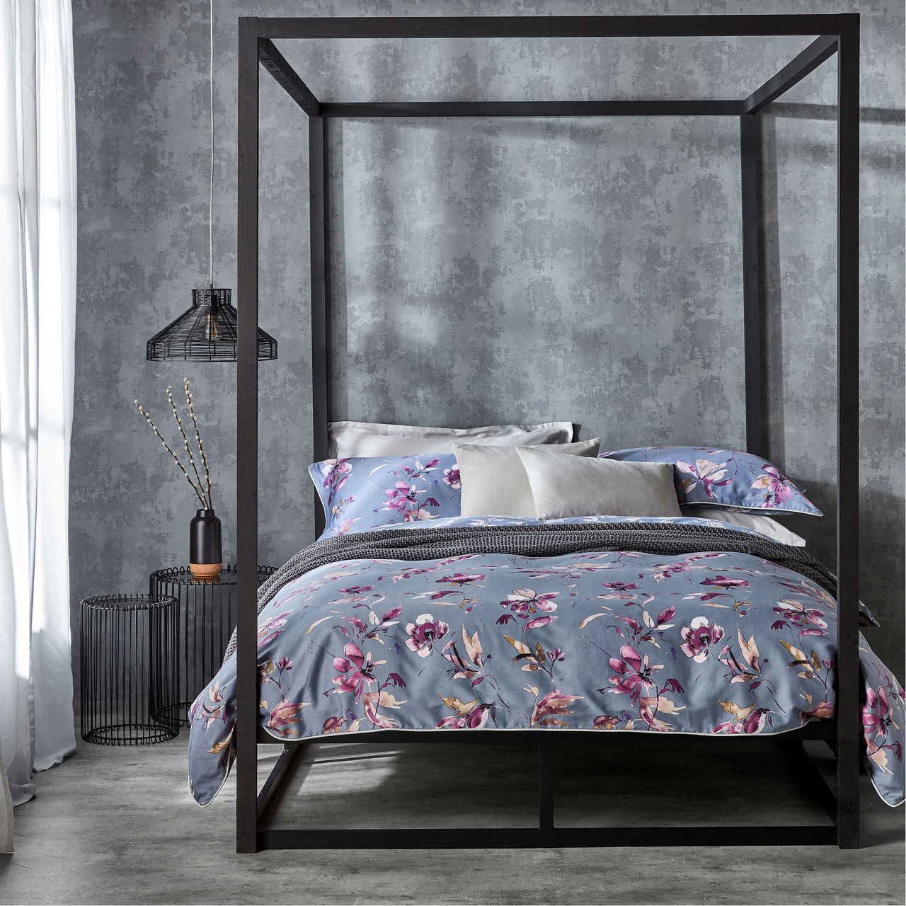 CHRISTY Floral Duvet Set Aubergine