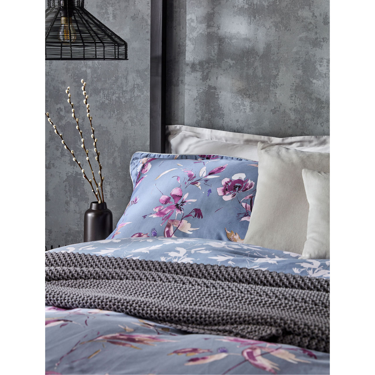 CHRISTY Floral Duvet Set Aubergine