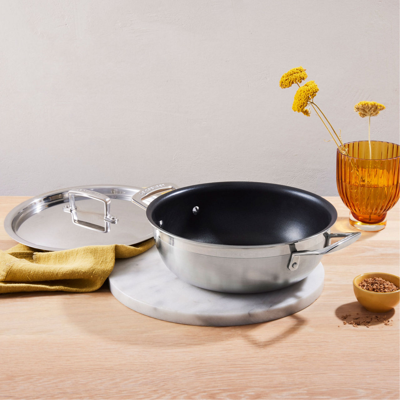 LE CREUSET 3-Ply Stainless Steel Non-Stick Chef's Casserole 24cm