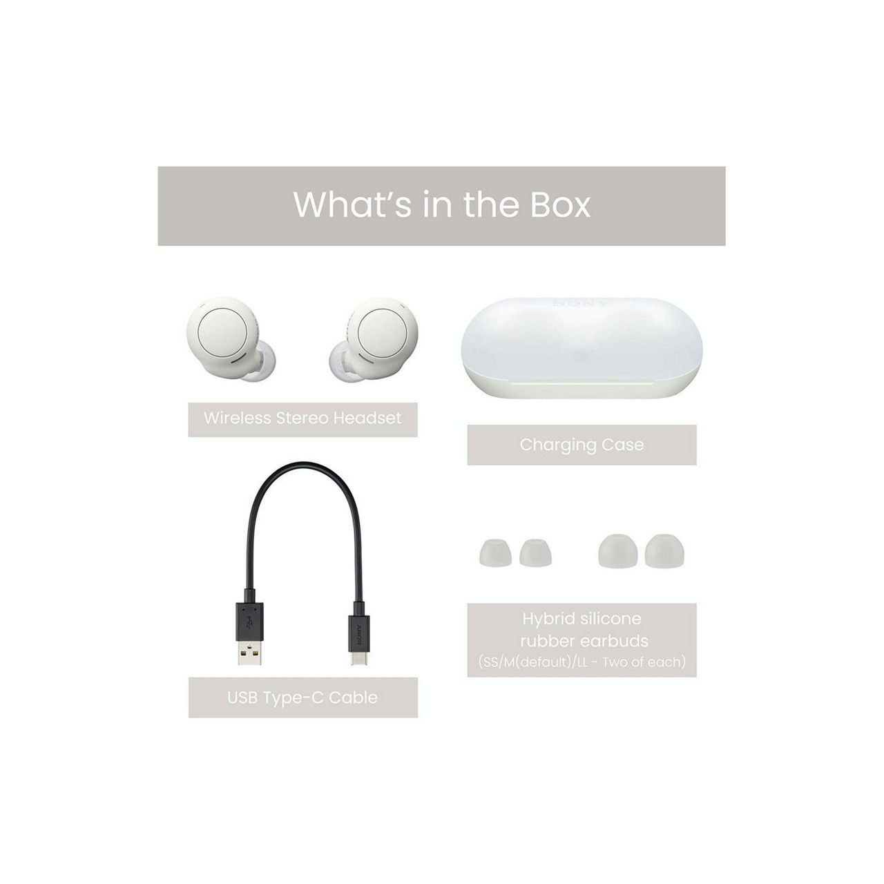 SONY WFC500 True Wireless Buds White