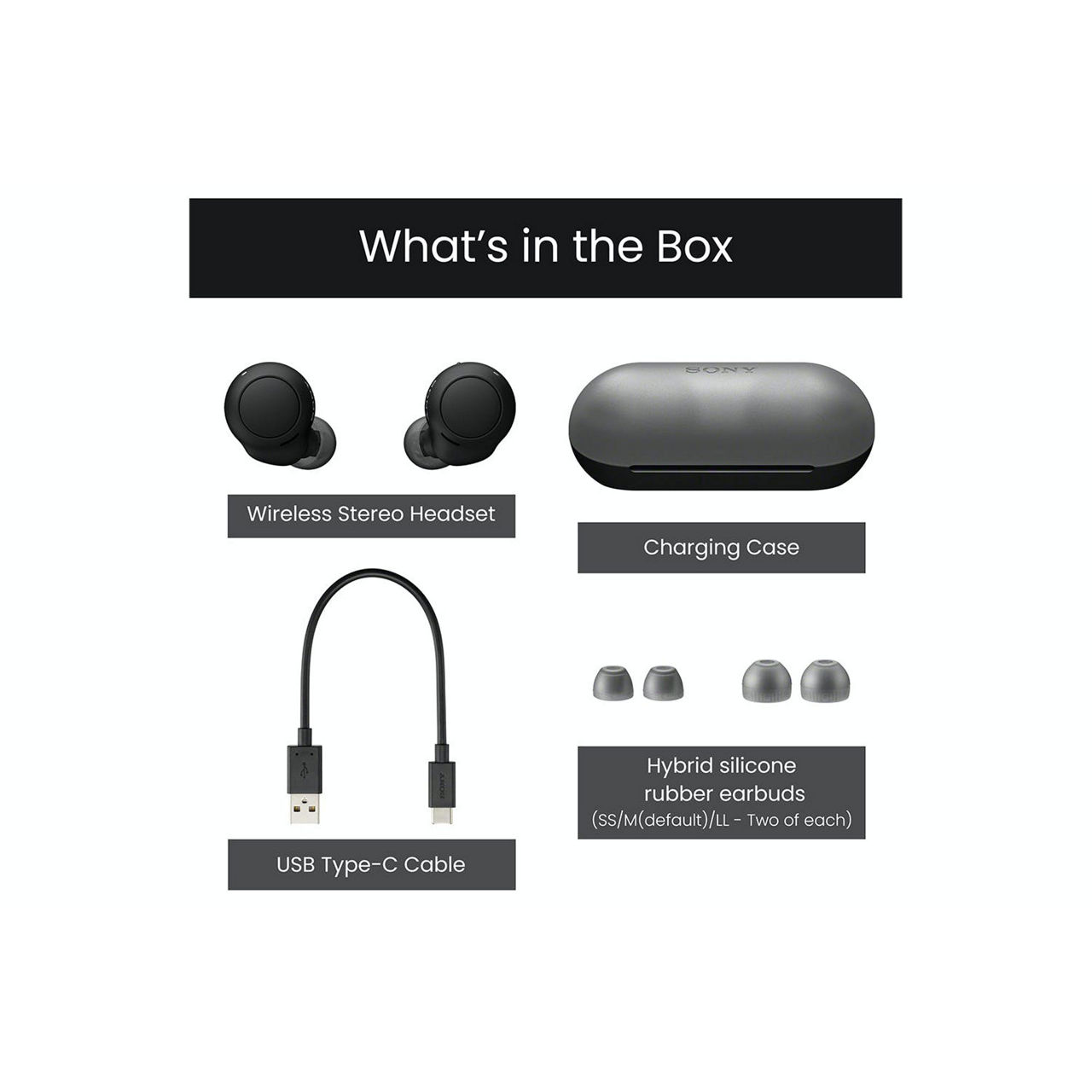 SONY WFC500 True Wireless Buds Black