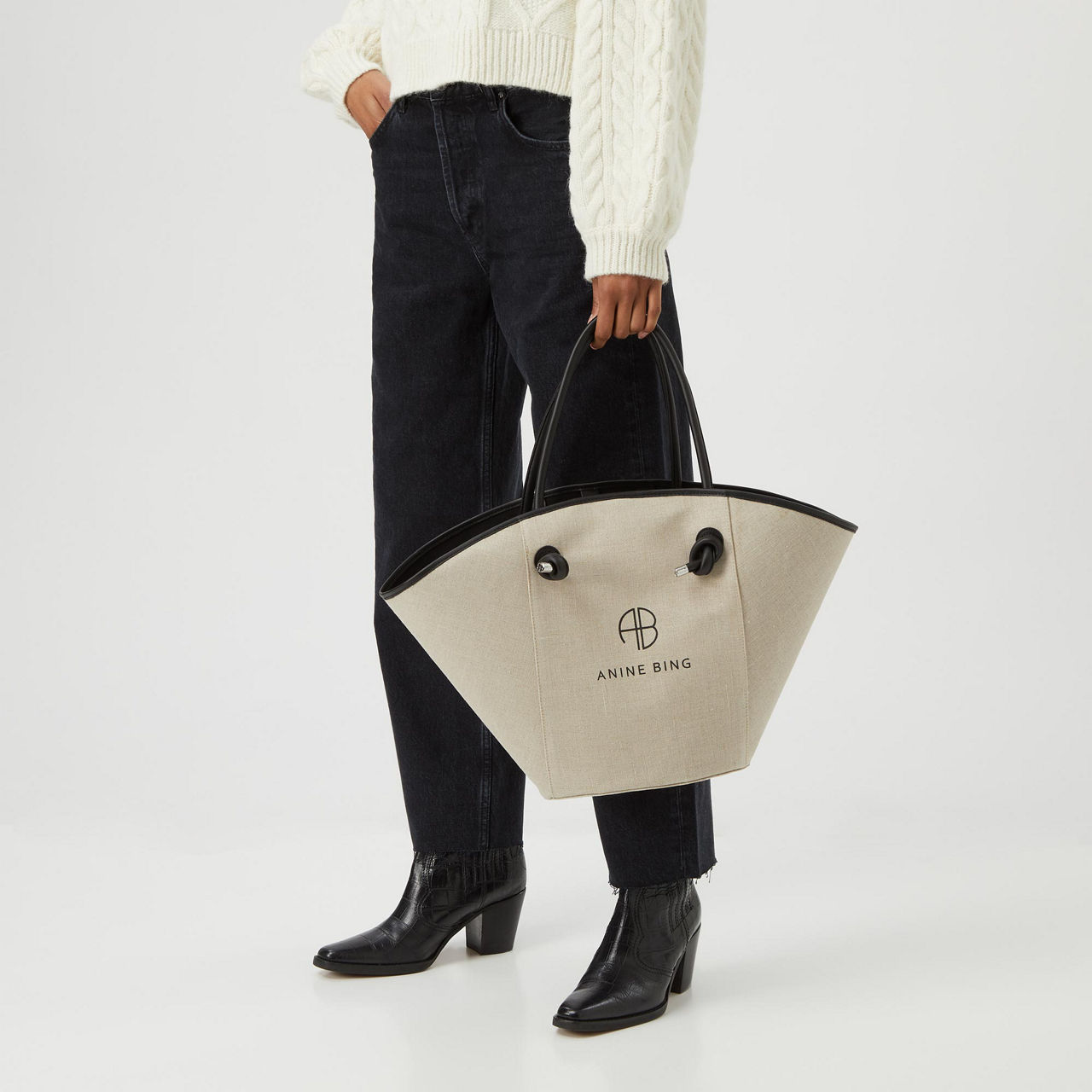 ANINE BING Taylin Logo Tote