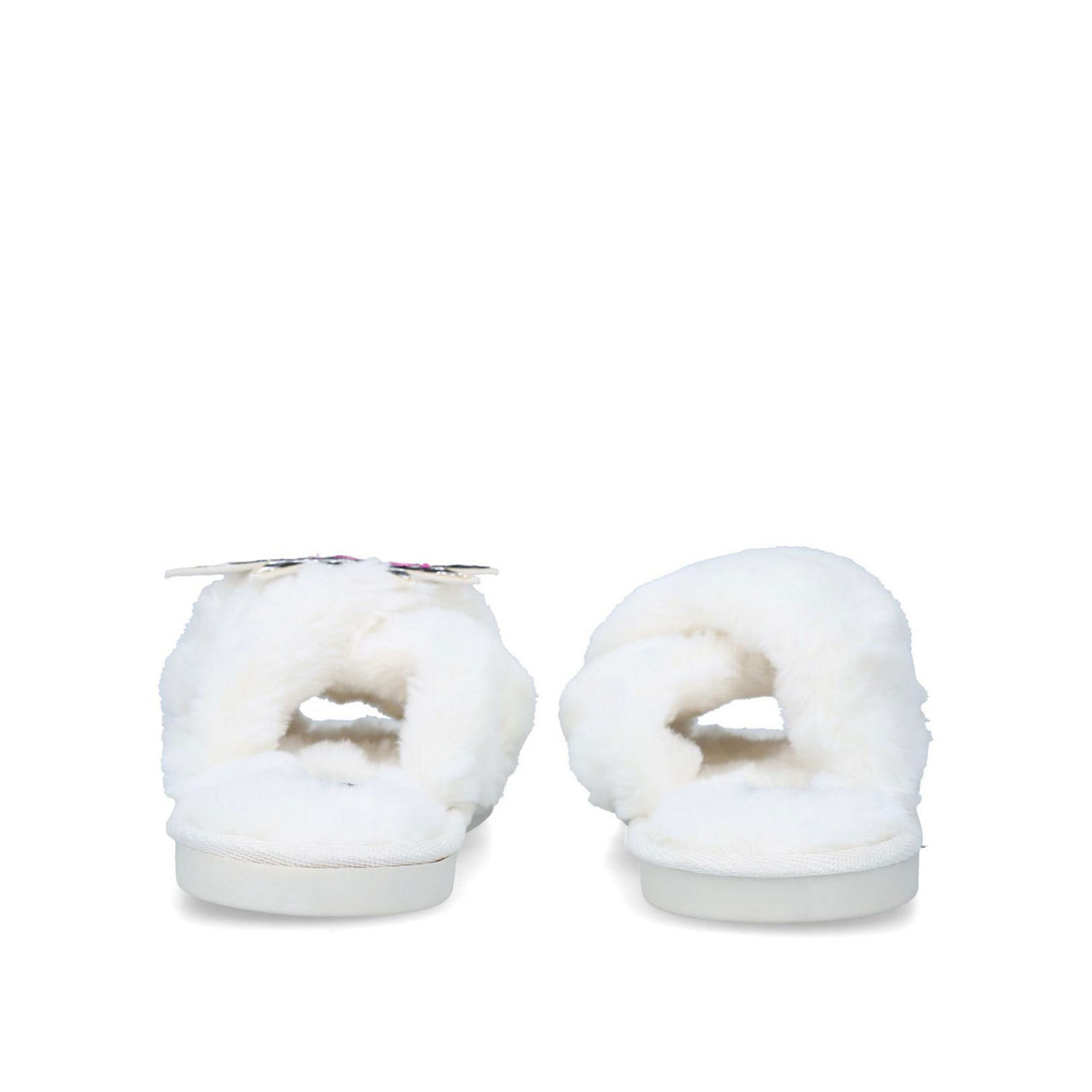 LAINES LONDON Slogan Embellished Classic Slippers