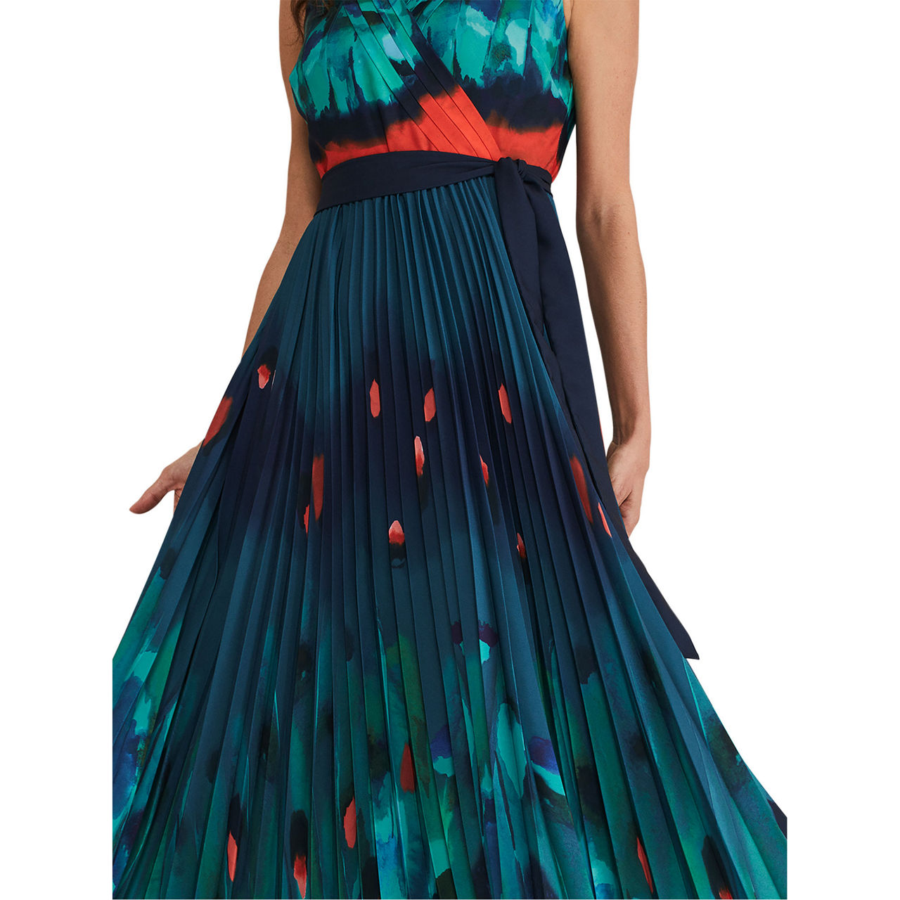 PHASE EIGHT Adriana Print Pleated Maxi Dress