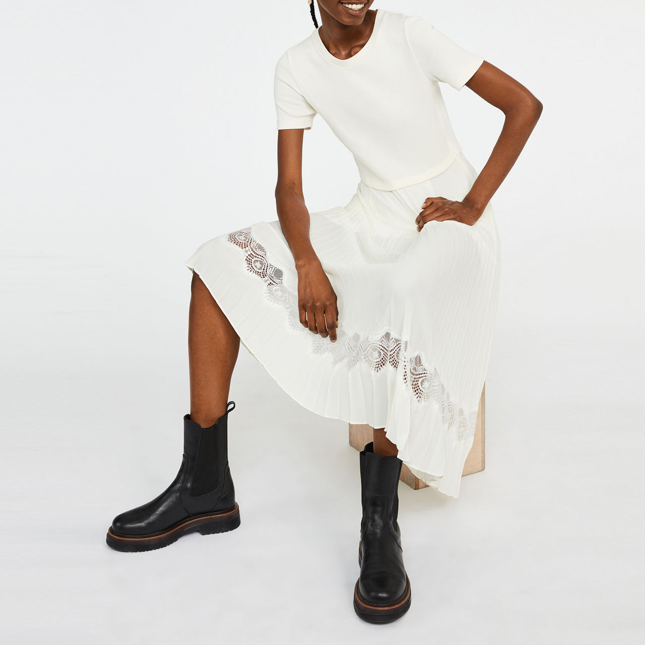 CLAUDIE PIERLOT Teli Pleated Midi Dress