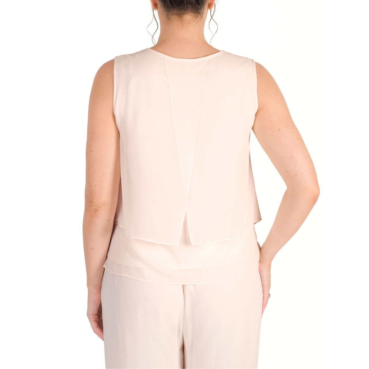 Wrap Back Layered Chiffon Top