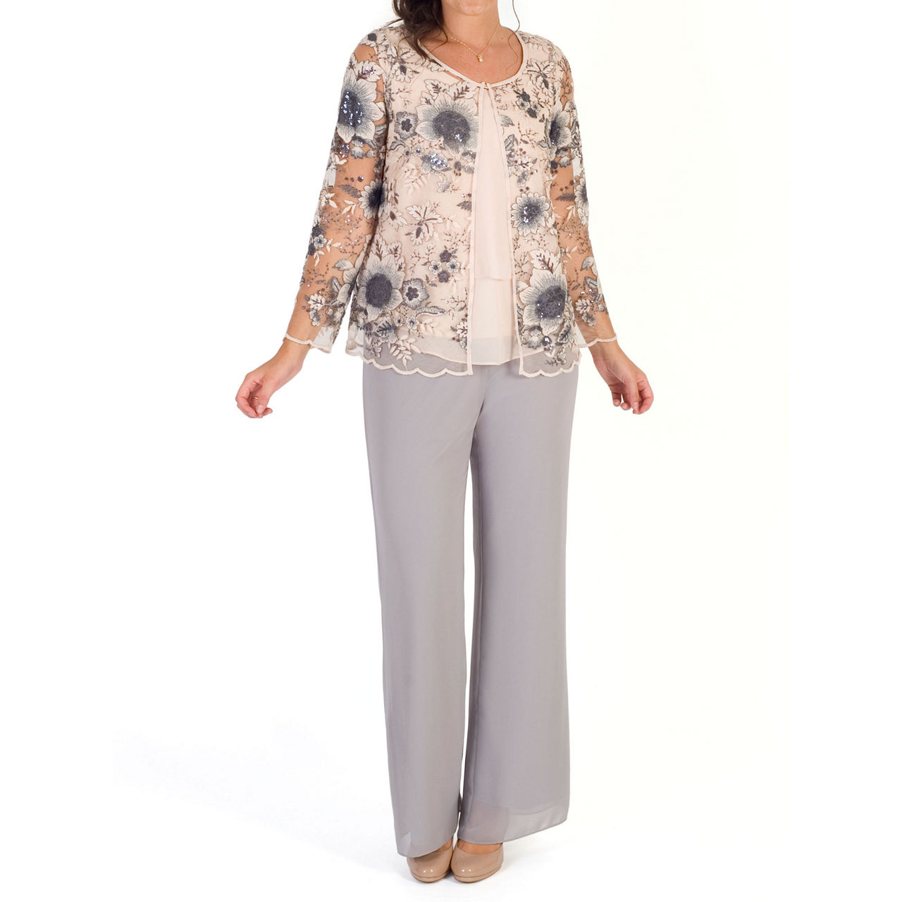 Wrap Back Layered Chiffon Top