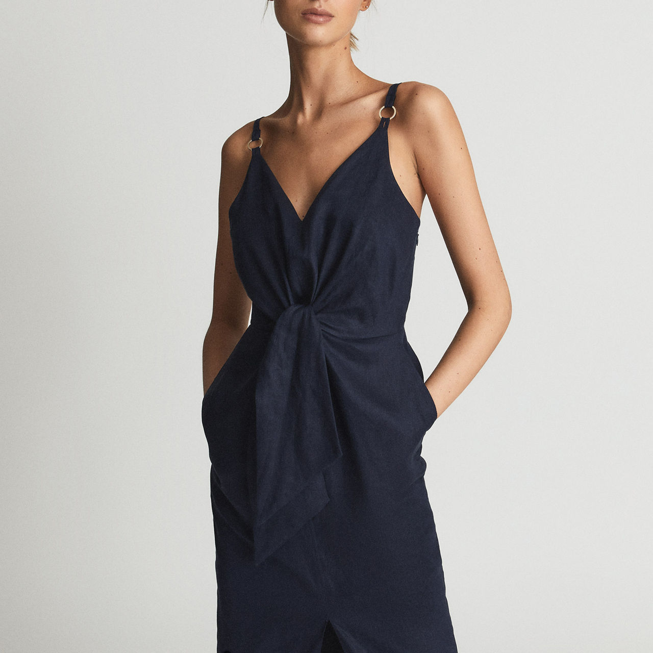 REISS Kay Linen Dress
