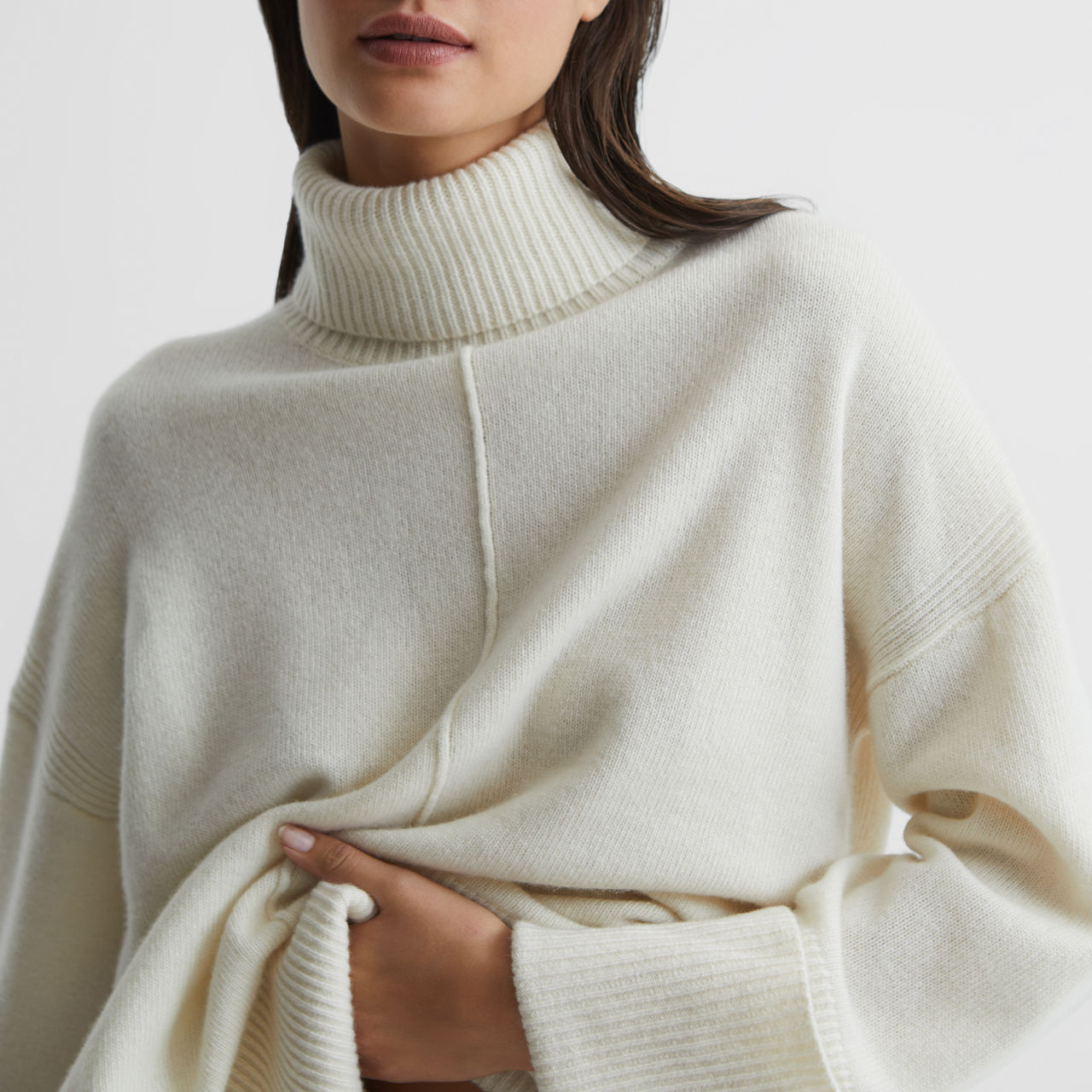 REISS Sarah Cashmere Roll Neck Sweater
