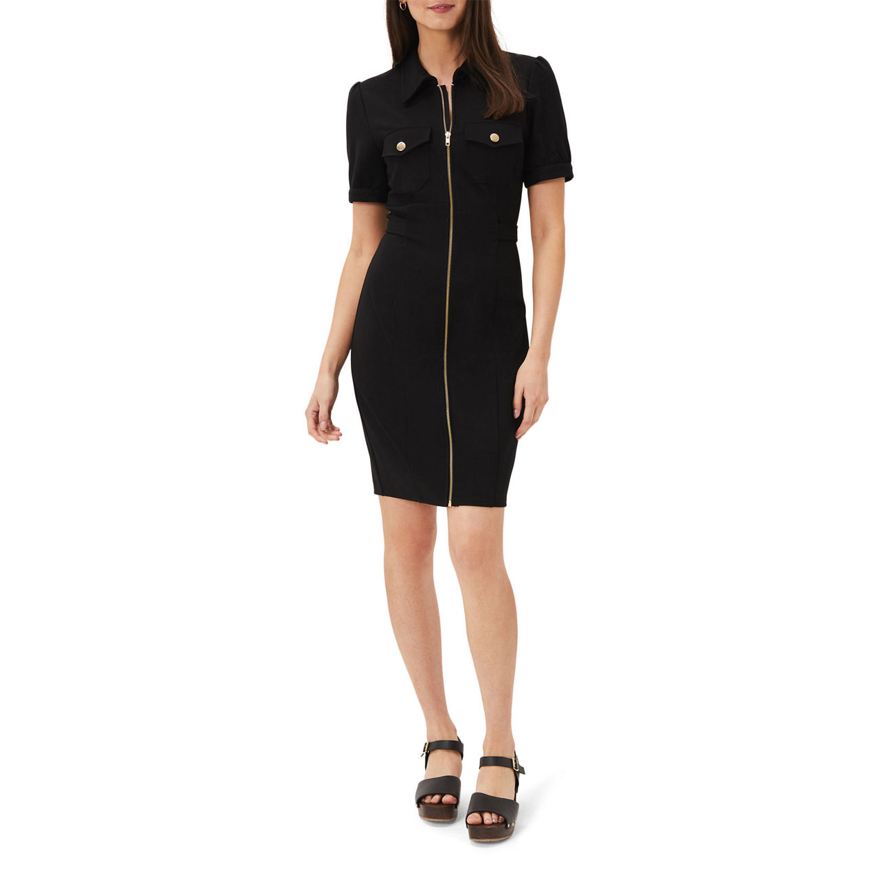 PHASE EIGHT Shaden Zip Front Ponte Dress
