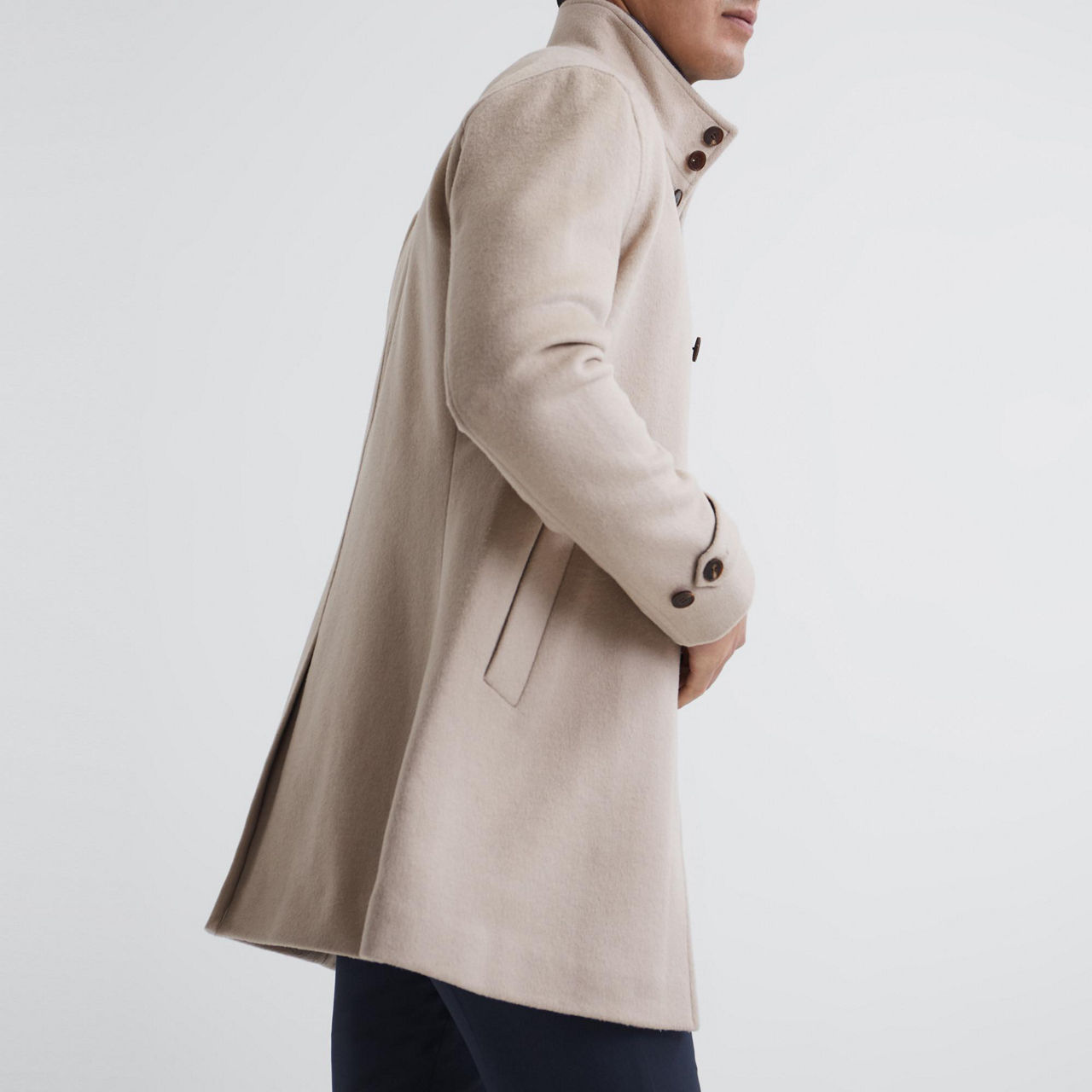 REISS Moat Funnel Neck Overcoat