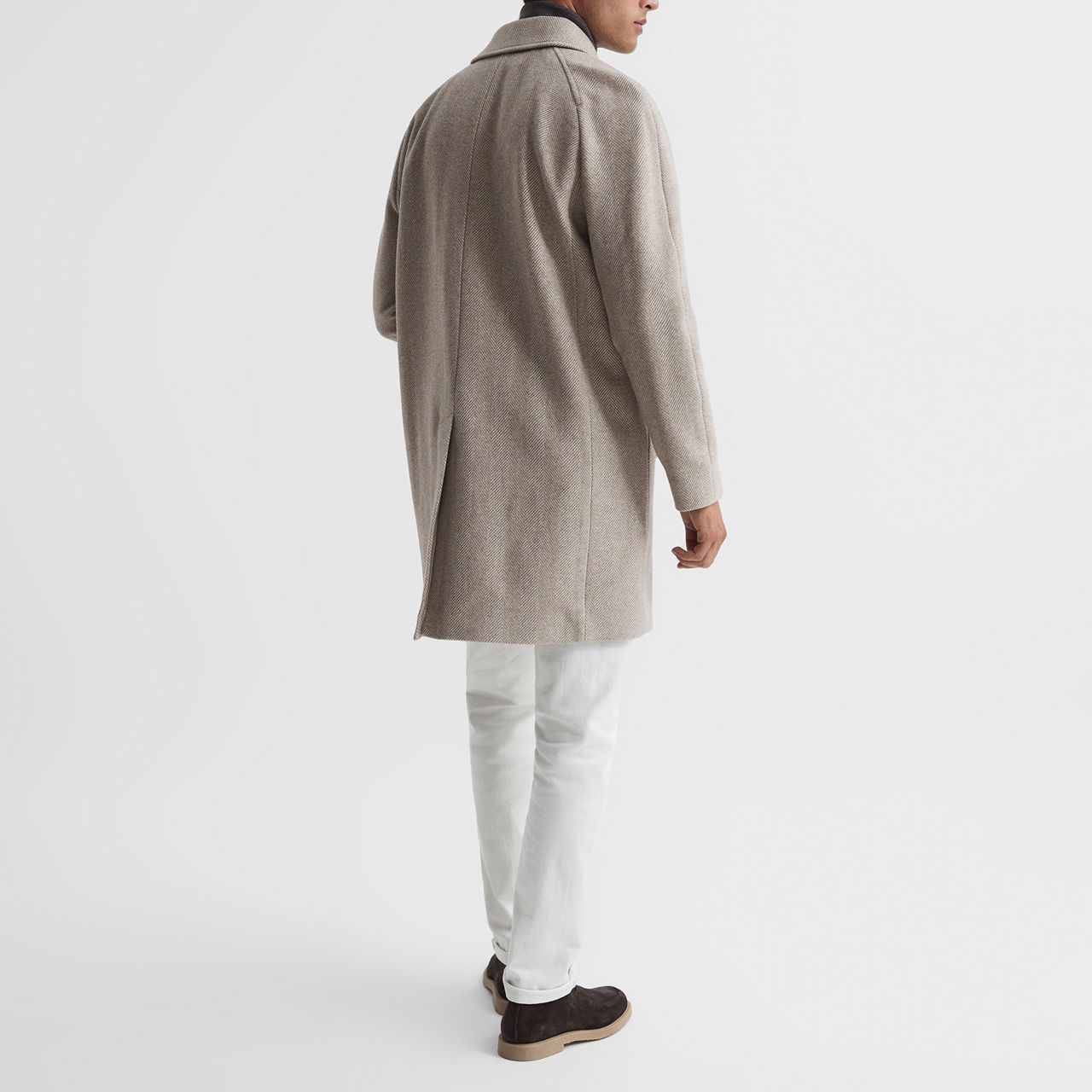 Root Herringbone Raglan Overcoat