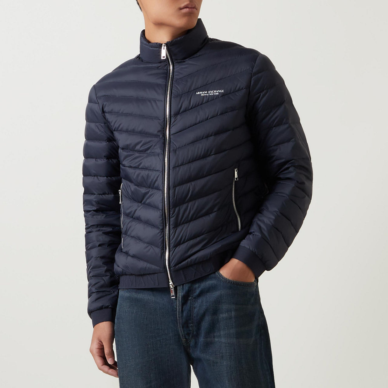 ARMANI EXCHANGE Chevron Quilted Jacket