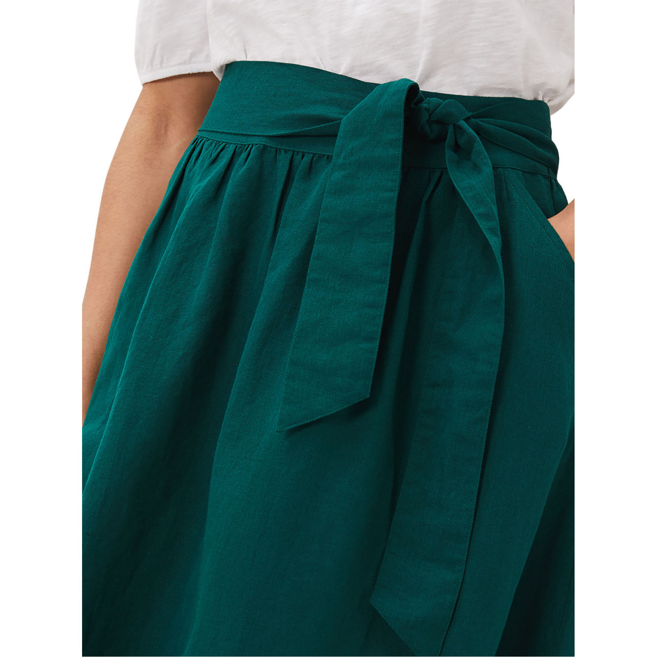 PHASE EIGHT Amorette Belted Linen Maxi Skirt