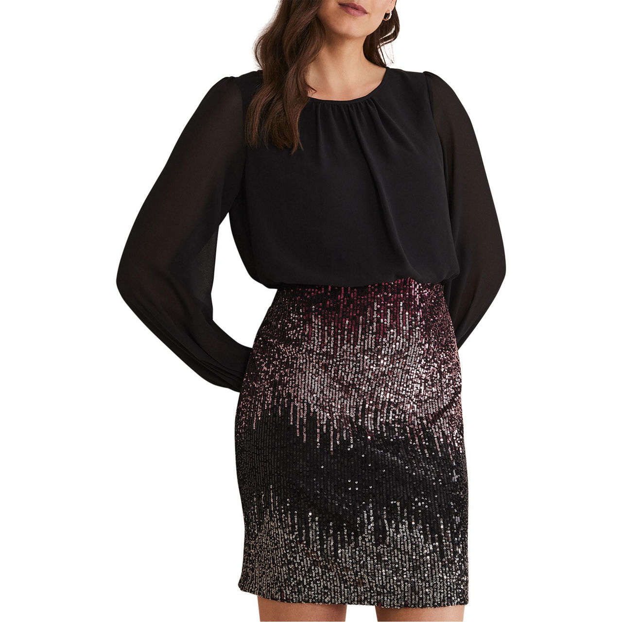 PHASE EIGHT Angel Sequin Chiffon Dress