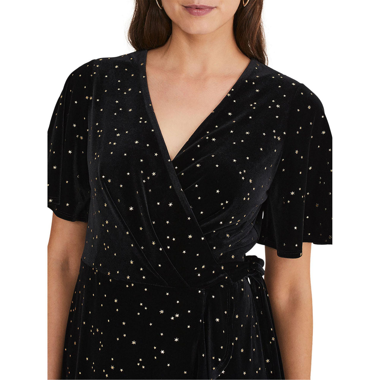 PHASE EIGHT Holly Velvet Star Wrap Dress