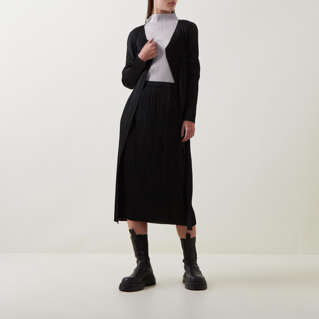 PLEATS PLEASE ISSEY MIYAKE Basics Longline Cardigan