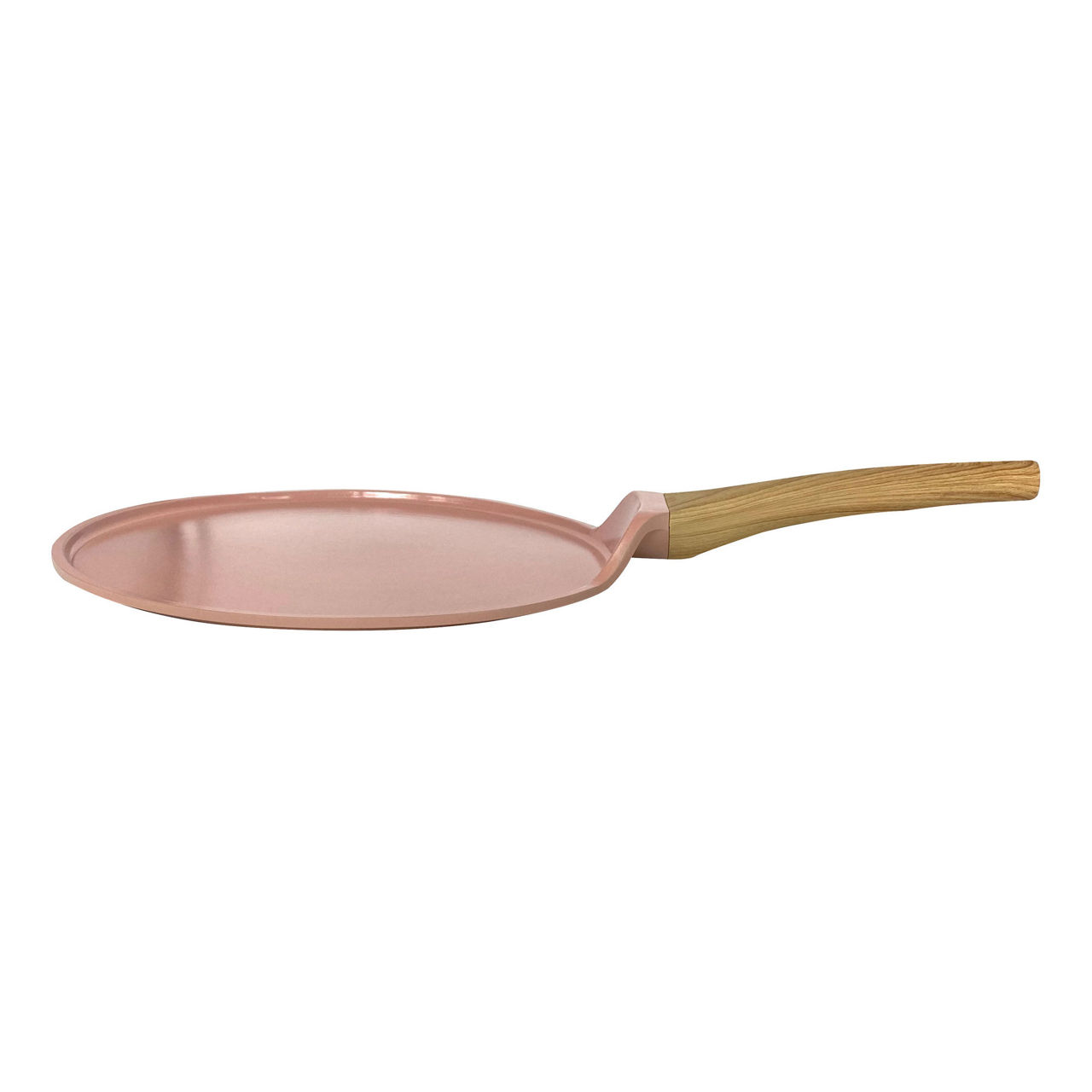 COOKUT Crepe Pan 28 Cm Pink With Wood Rake