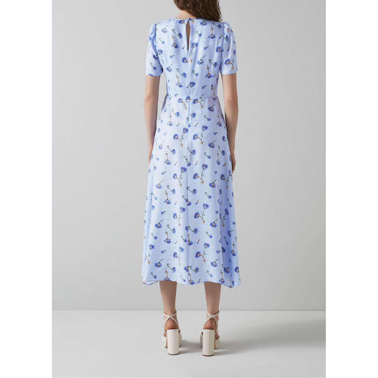 LK BENNETT Boyd Cornflower Print Silk Midi Dress