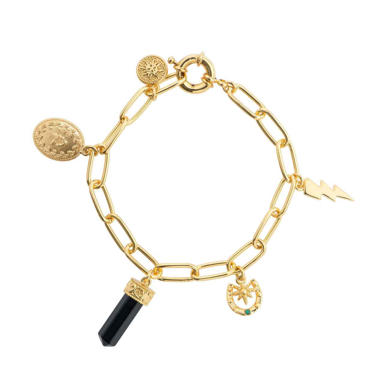 NEWBRIDGE SILVERWARE Gold Plated Charm Bracelet Gold