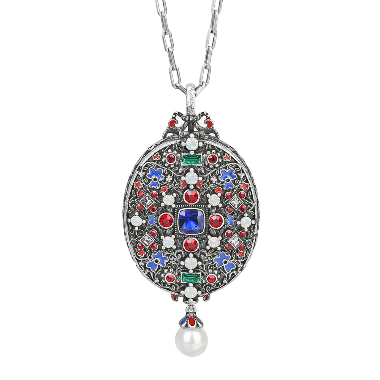 Ornate Coloured Stone Locket