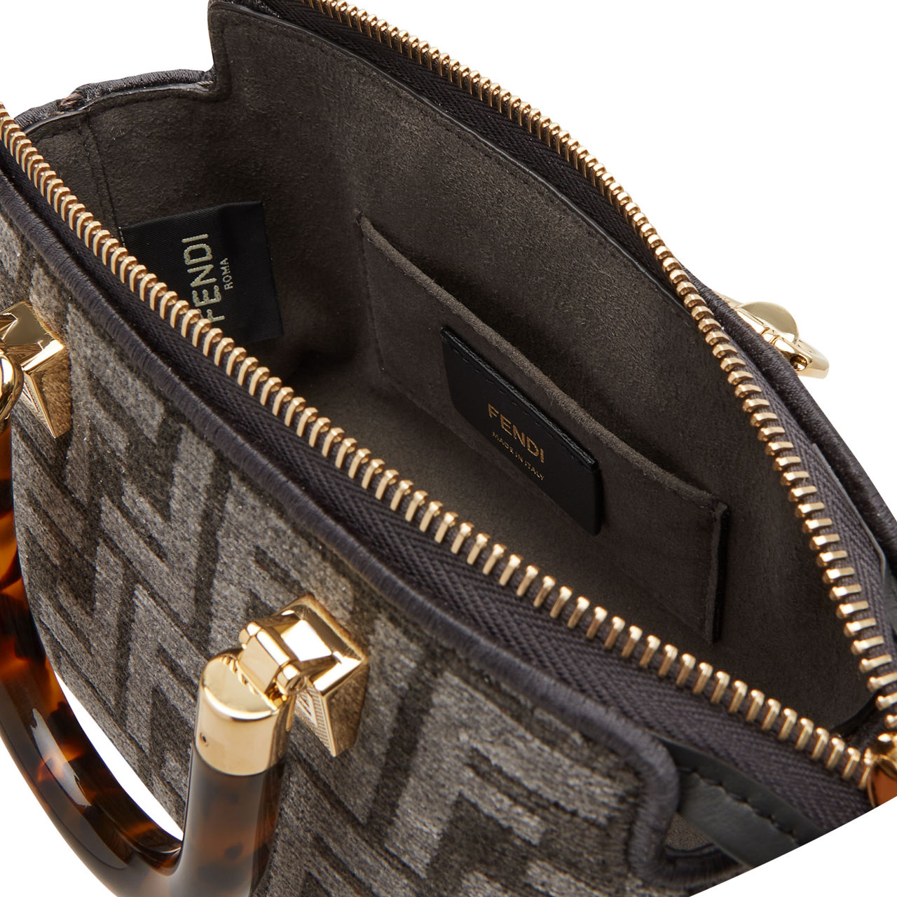 FENDI Tapestry Mini Top Handle Bag