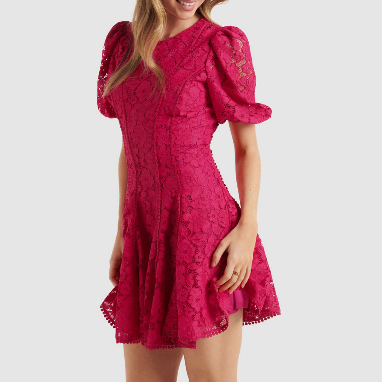 Milly Lace Trim Mini Dress