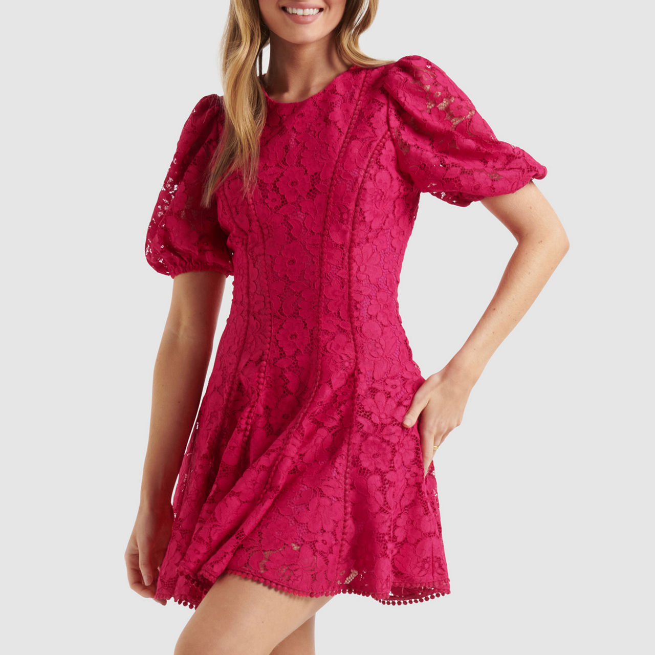 Milly Lace Trim Mini Dress