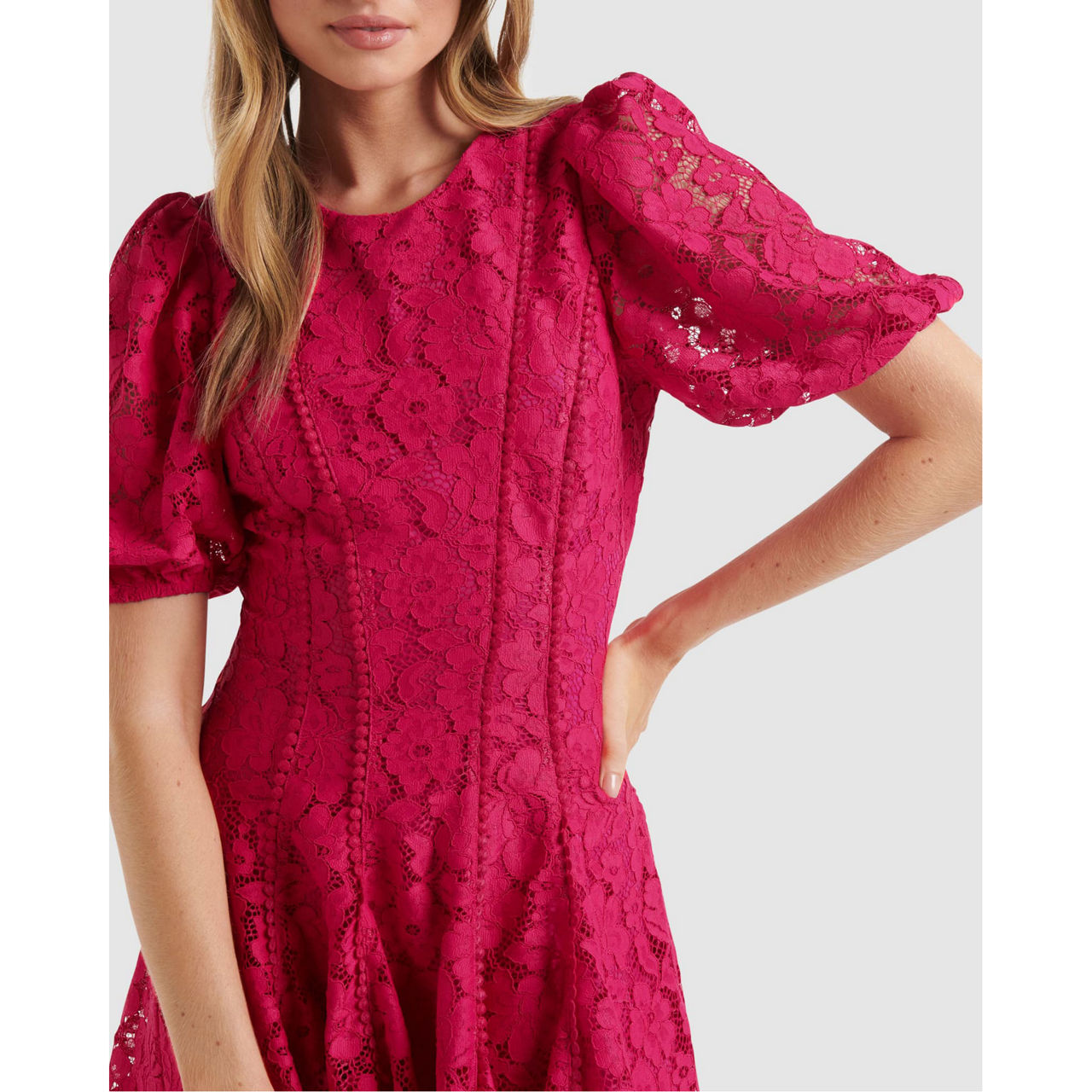 Milly Lace Trim Mini Dress