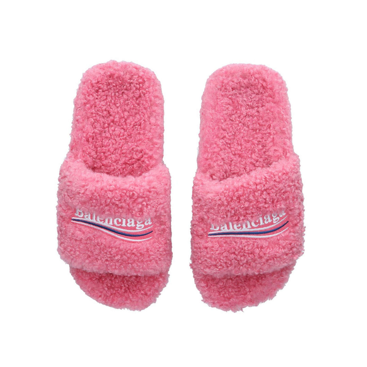 BALENCIAGA Furry Logo Slides