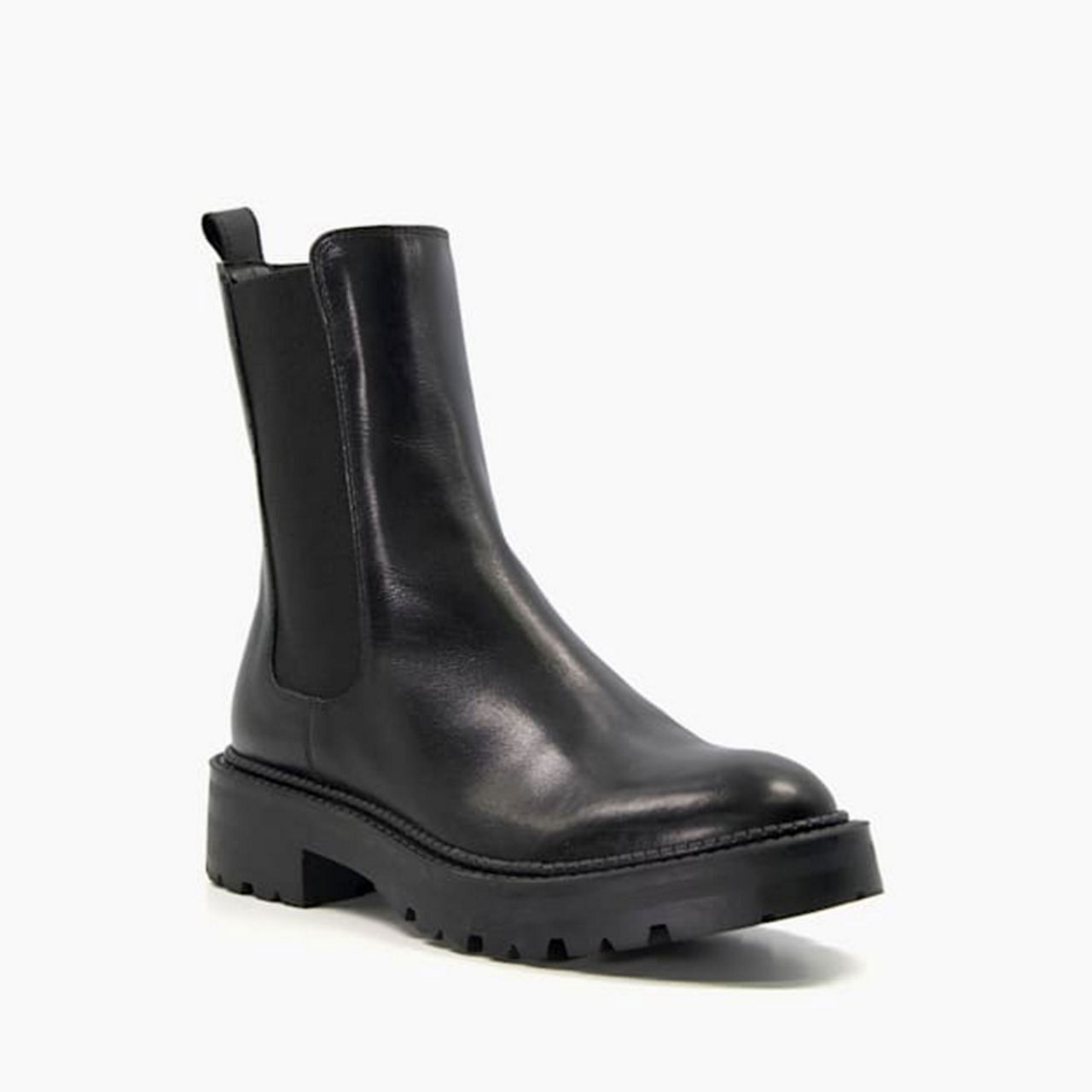 Picture Leather Cleated Chelsea Boots