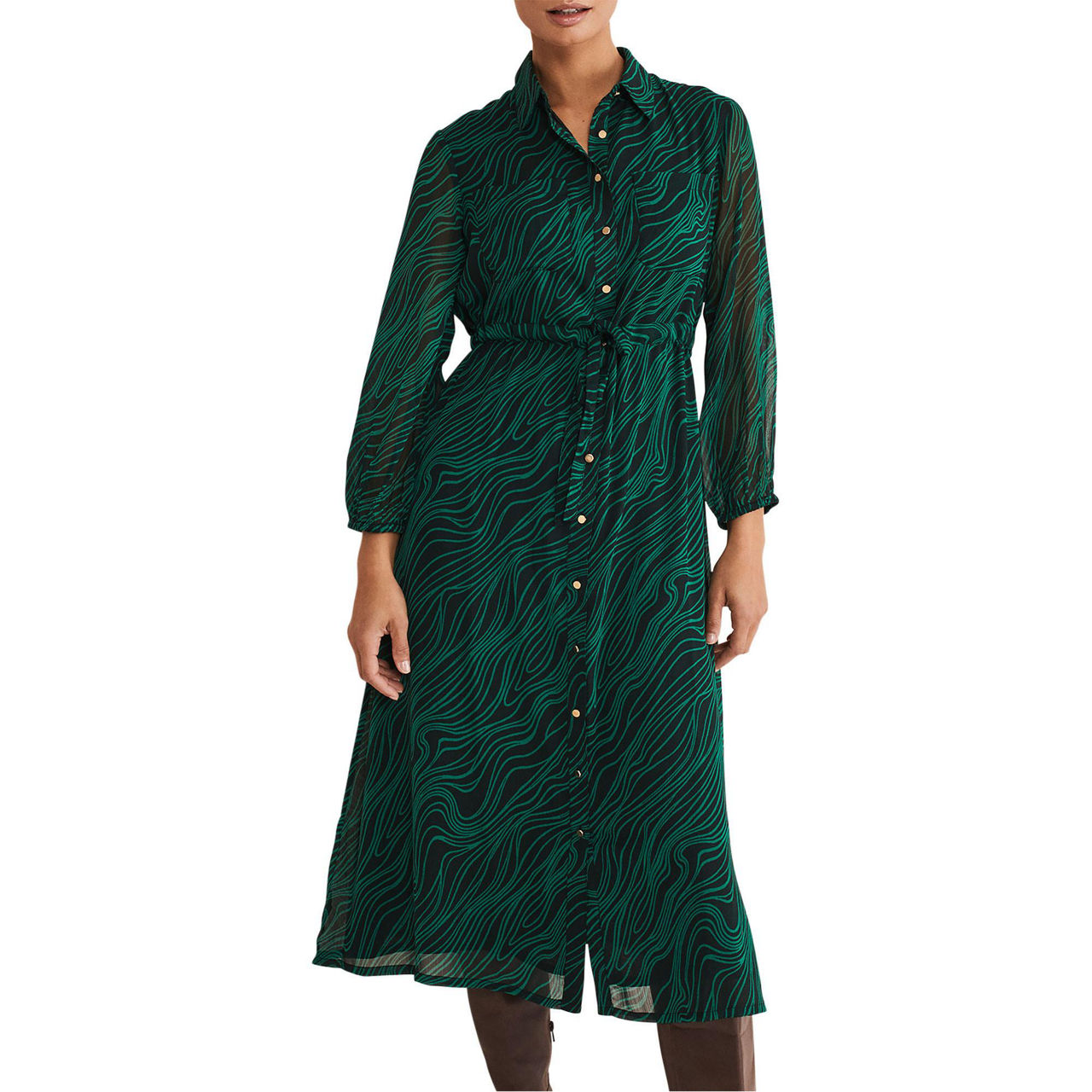 PHASE EIGHT Tana Swirl Chiffon Midi Dress