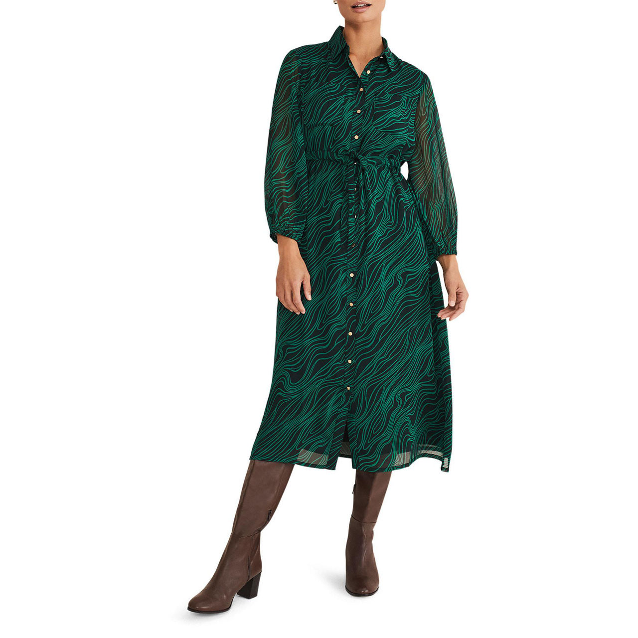 PHASE EIGHT Tana Swirl Chiffon Midi Dress