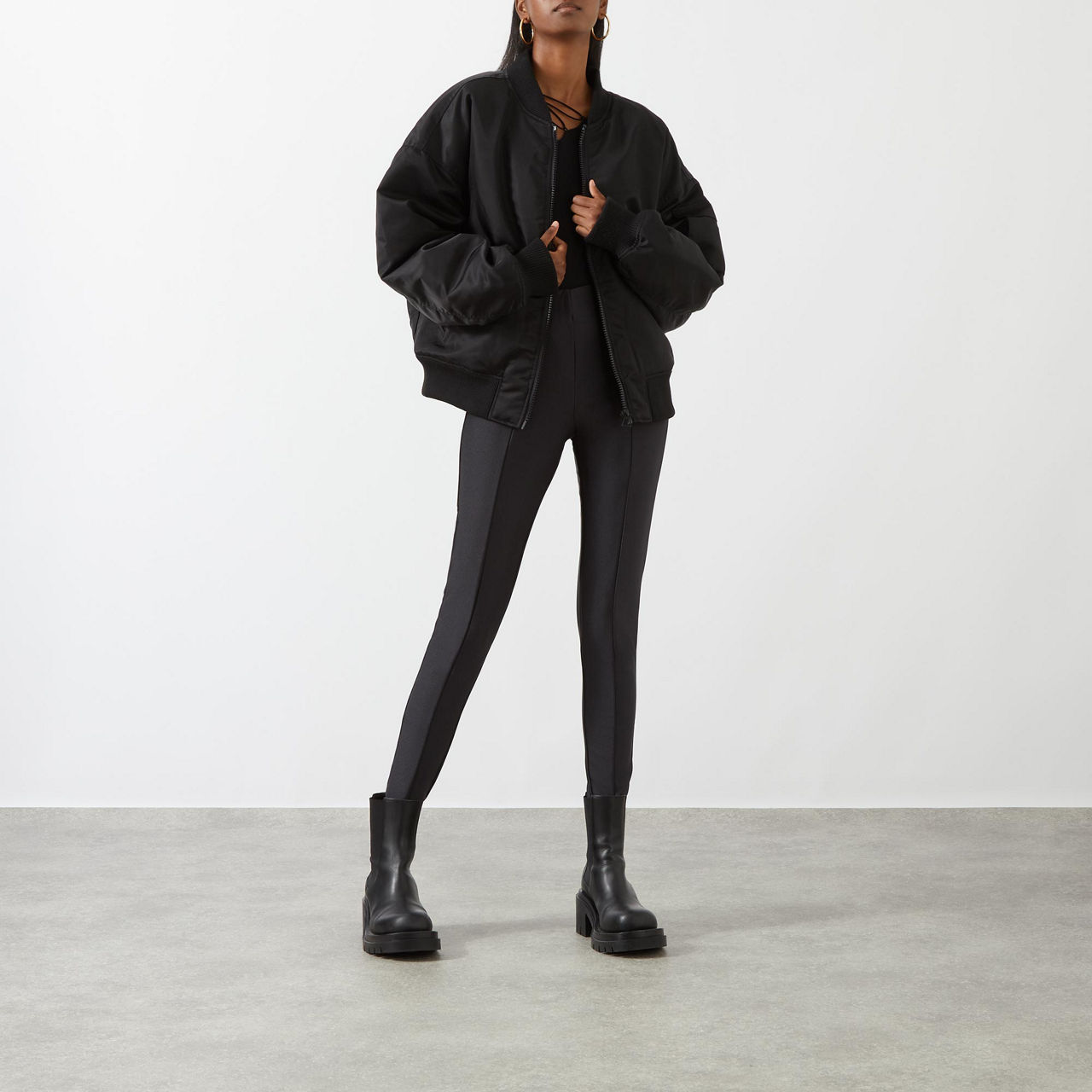 GOOD AMERICAN Combat Zip-Through Bomber Jacket