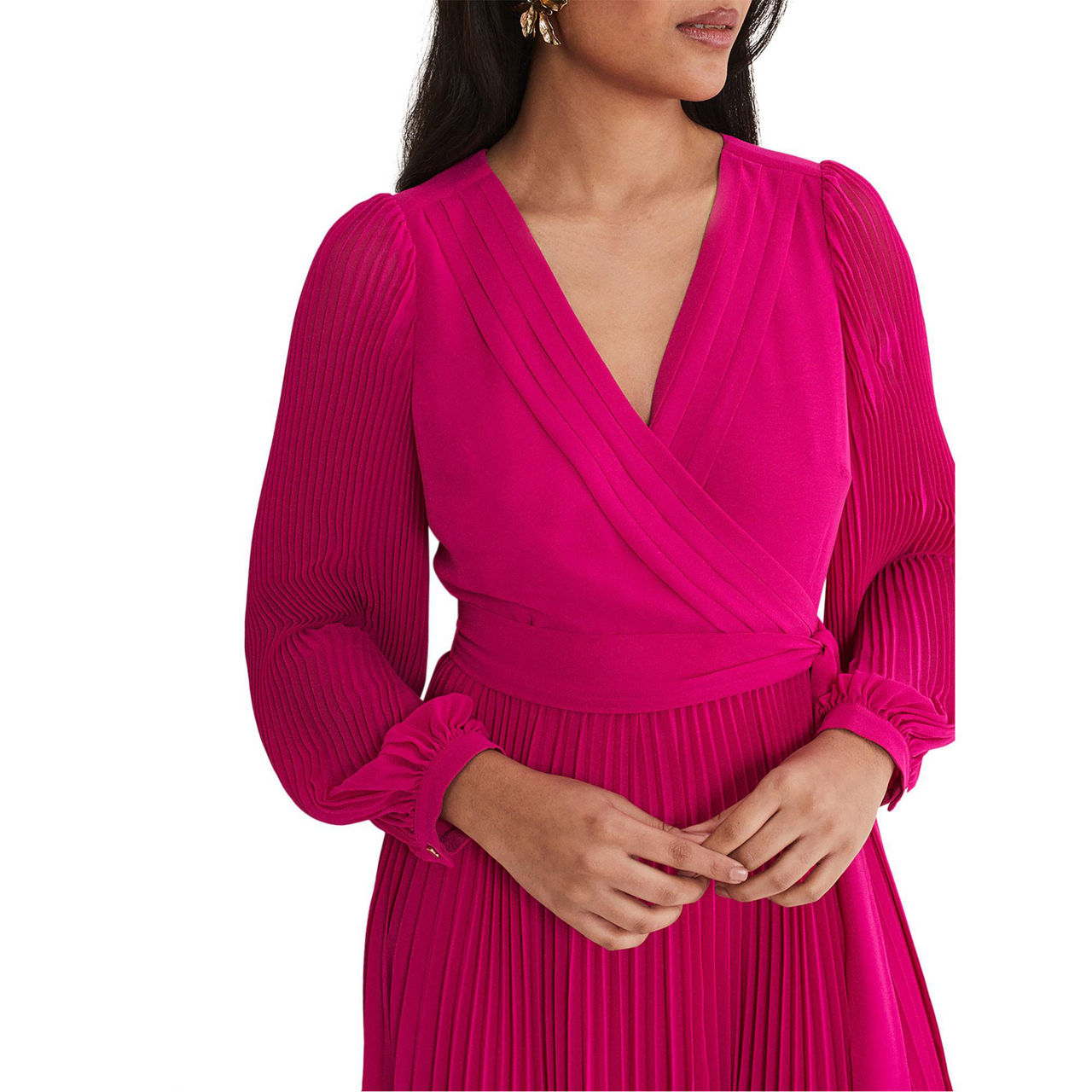 PHASE EIGHT Petite Petra Pleated Wrap Dress