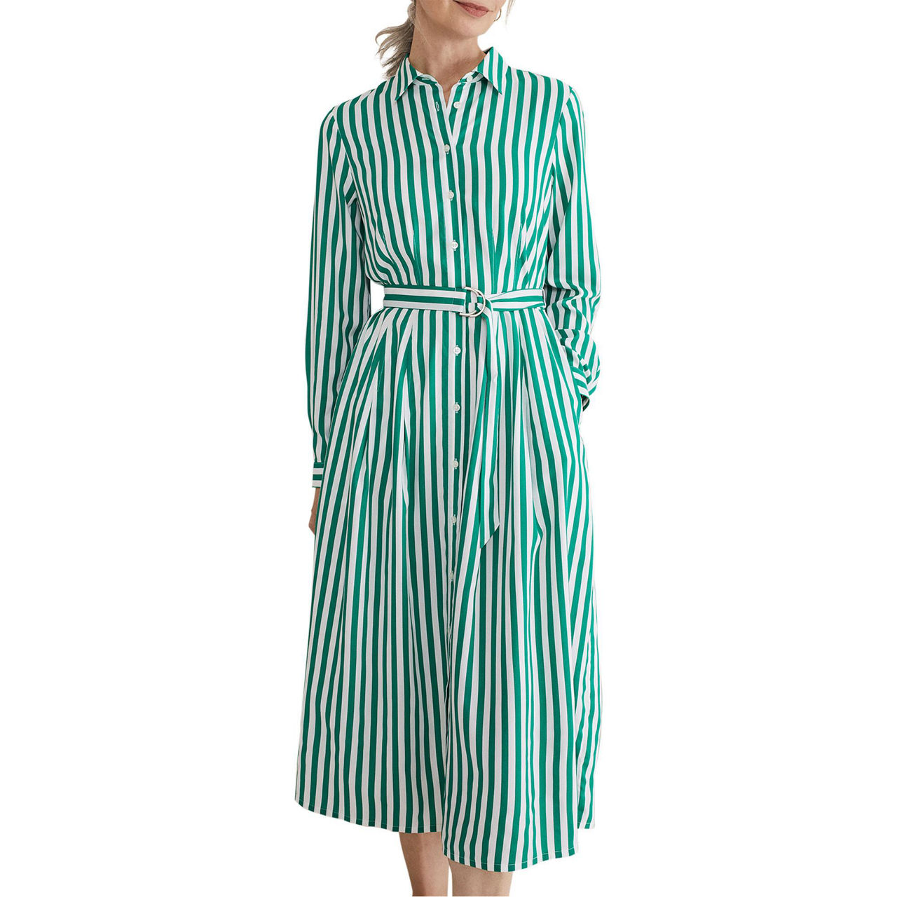 PHASE EIGHT Ida Stripe Shirt Midi Dress