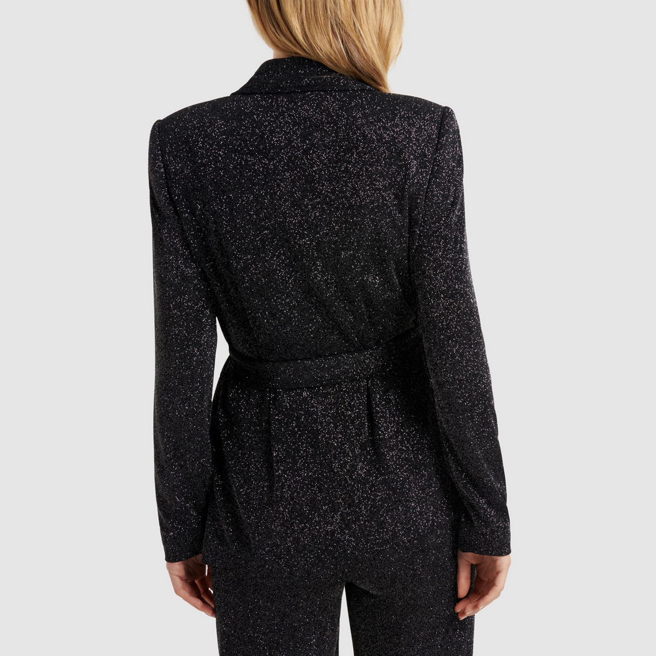 FOREVER NEW Harlow Glitter Wrap Blazer