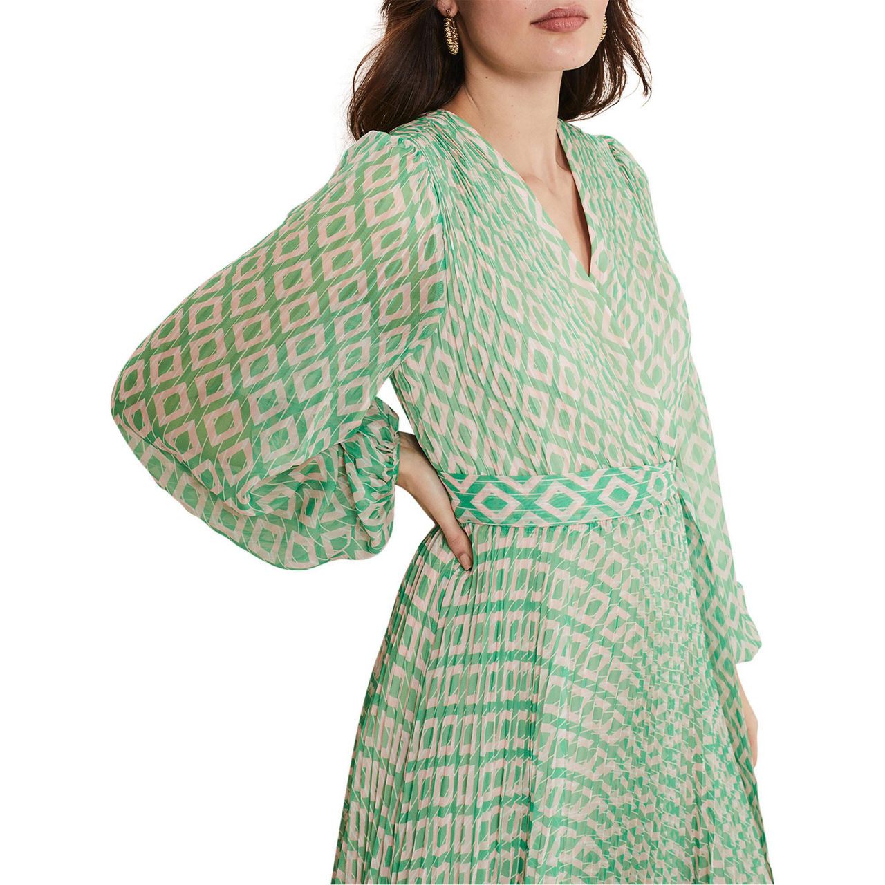 PHASE EIGHT Roxanna Pleated Diamond Maxi Dress